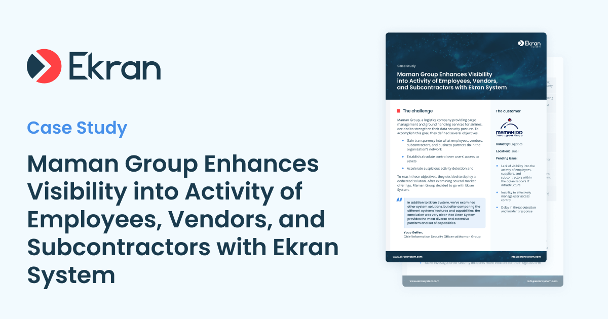Maman Group Enhances Visibility into Activity of Employees, Vendors ...